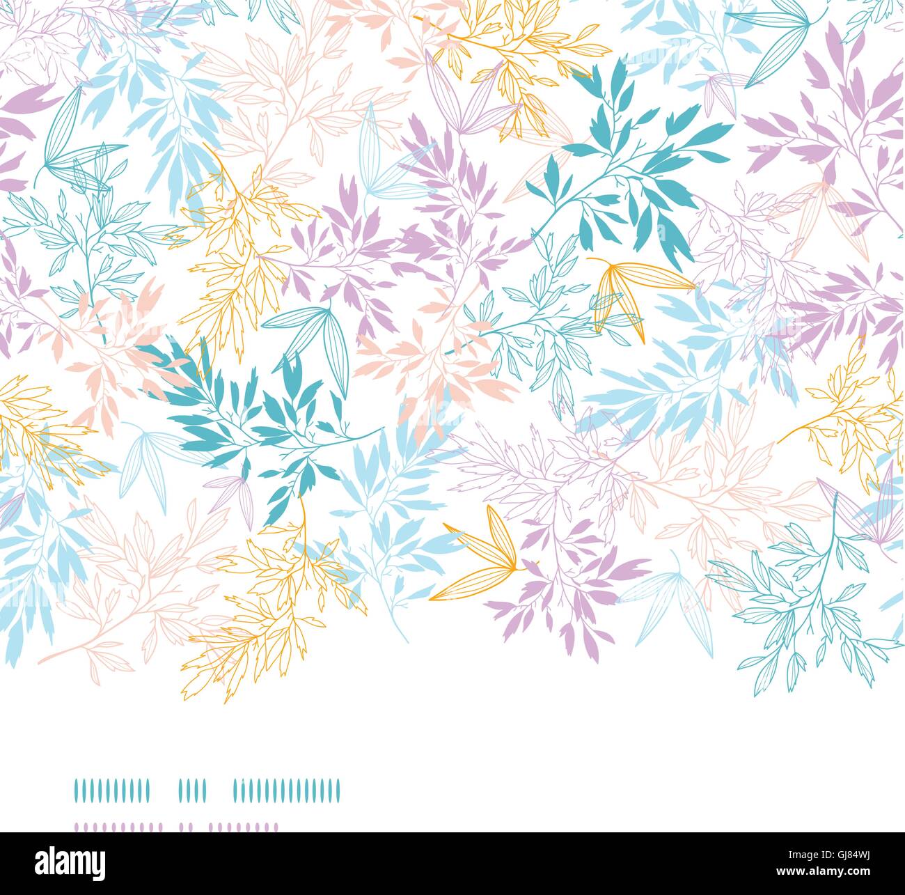 Colorful pastel branches horizontal seamless pattern background Stock ...