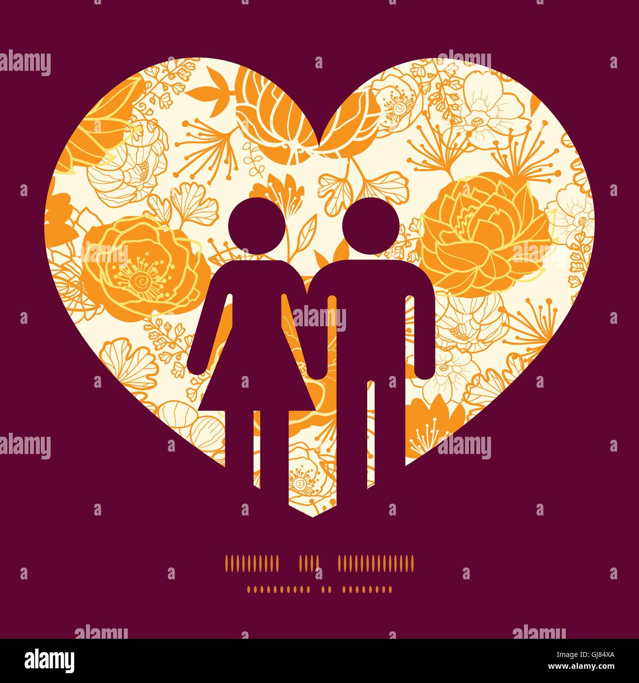 Couple in golden wedding Stock Vector Images - Alamy