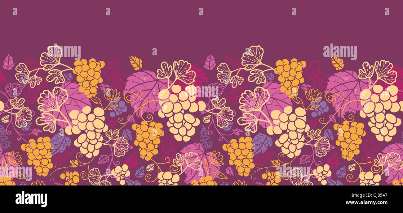 Sweet grape vines horizontal seamless pattern background border Stock Vector Image & Art - Alamy