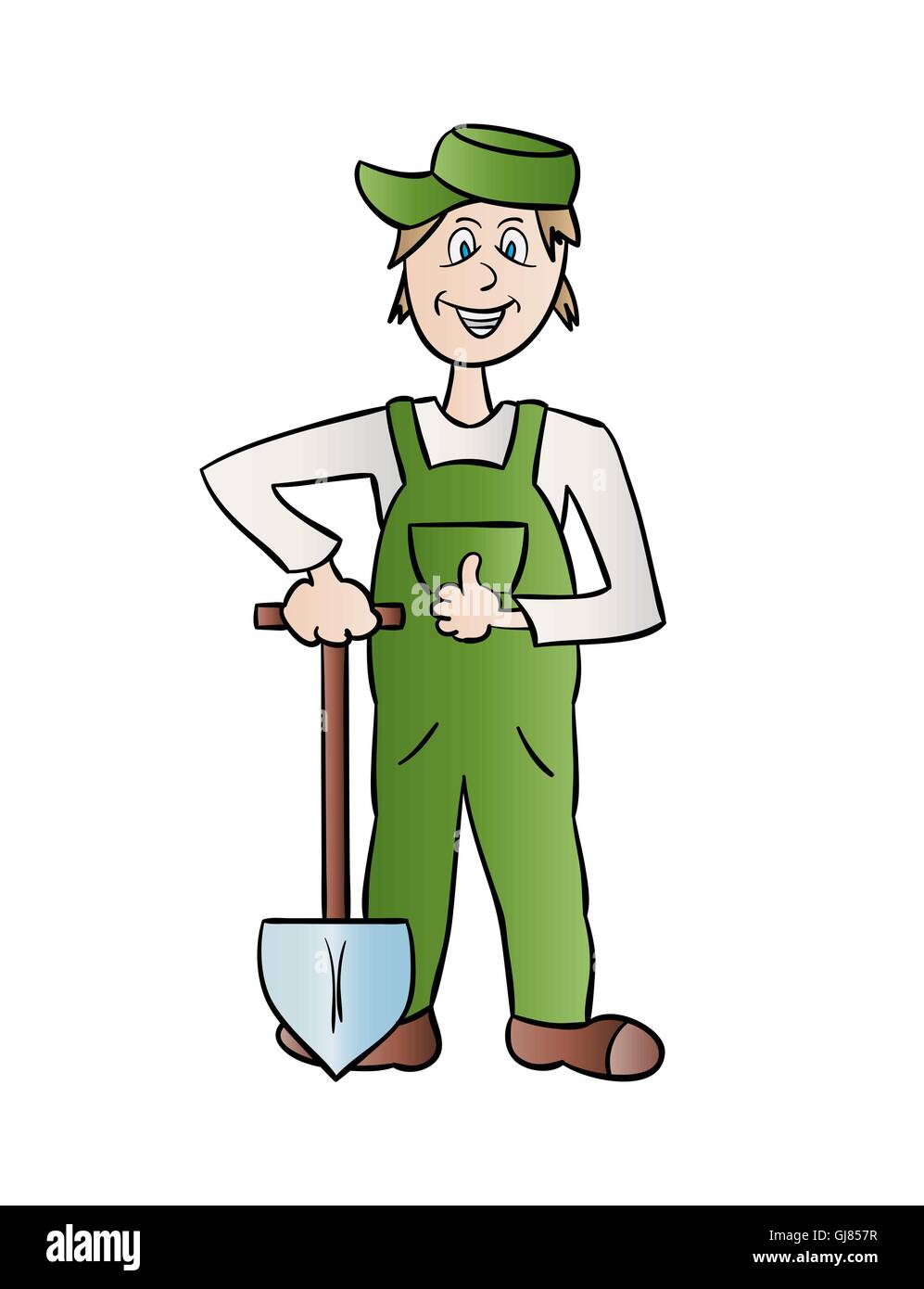 gardener man with spade Stock Vector Image & Art - Alamy