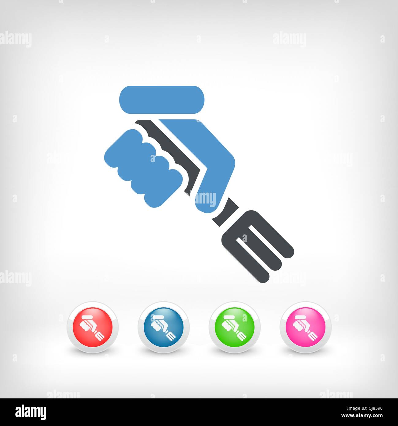 illustration of hand holding a fork Stock Vector Image & Art - Alamy