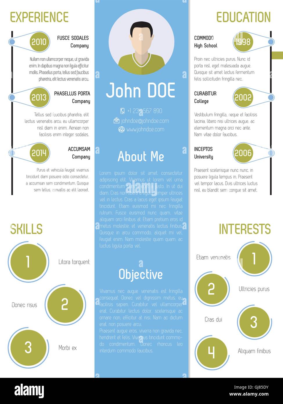 Cv resume design in blue hi-res stock photography and images - Alamy