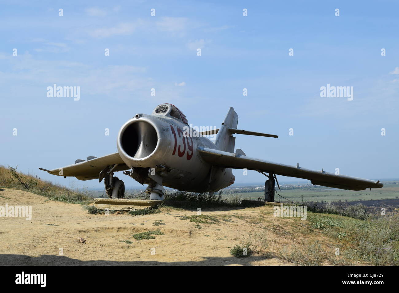 Museum copy of the aircraft. Monument of fighter aircraft. Military ...