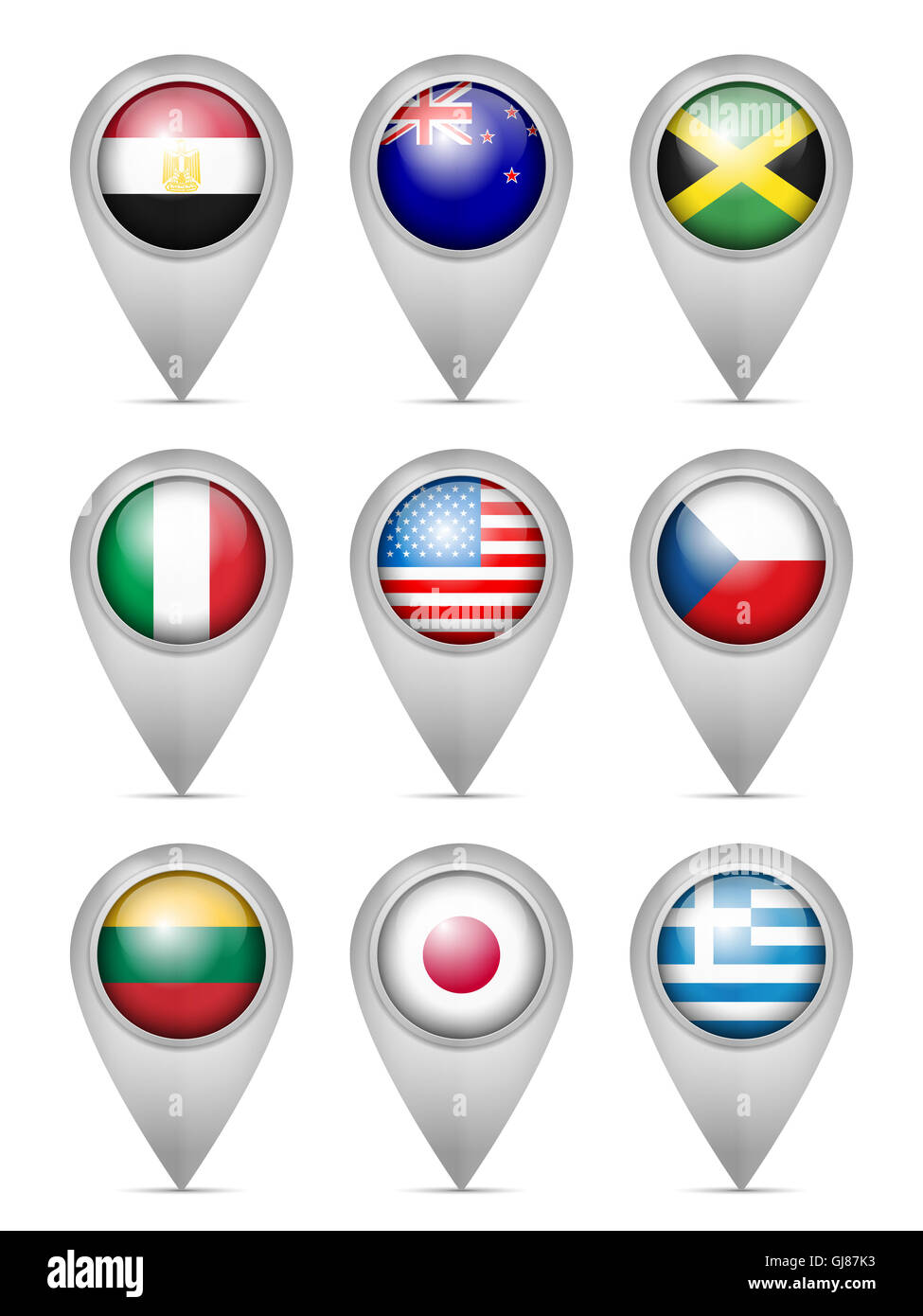 Isolated italy map marker pin hi-res stock photography and images - Alamy