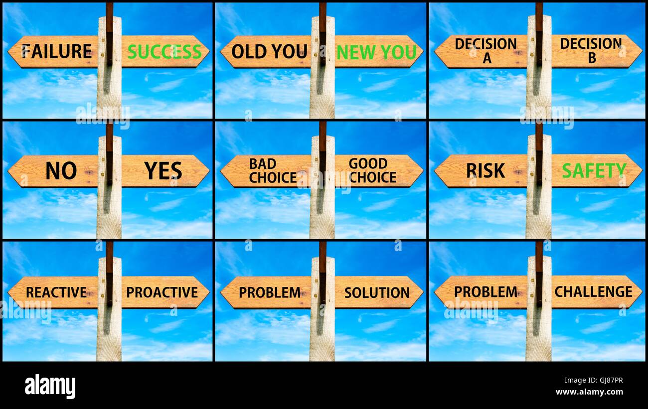 Photo collage of images with arrow over blue sky, motivational concept ...