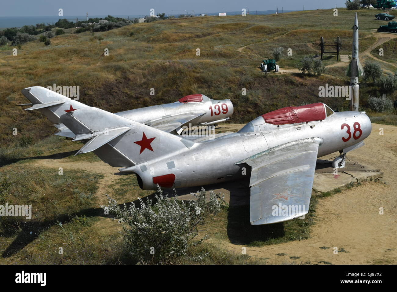 Museum copy of the aircraft. Monument of fighter aircraft. Military ...