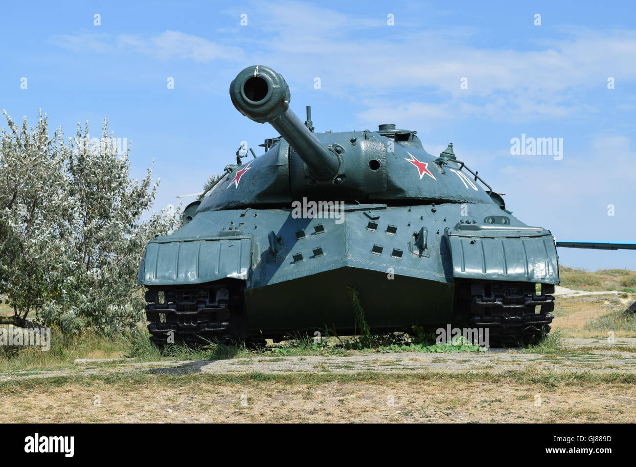 Museum copy of the tank. Monument armored technique. Military Hill ...