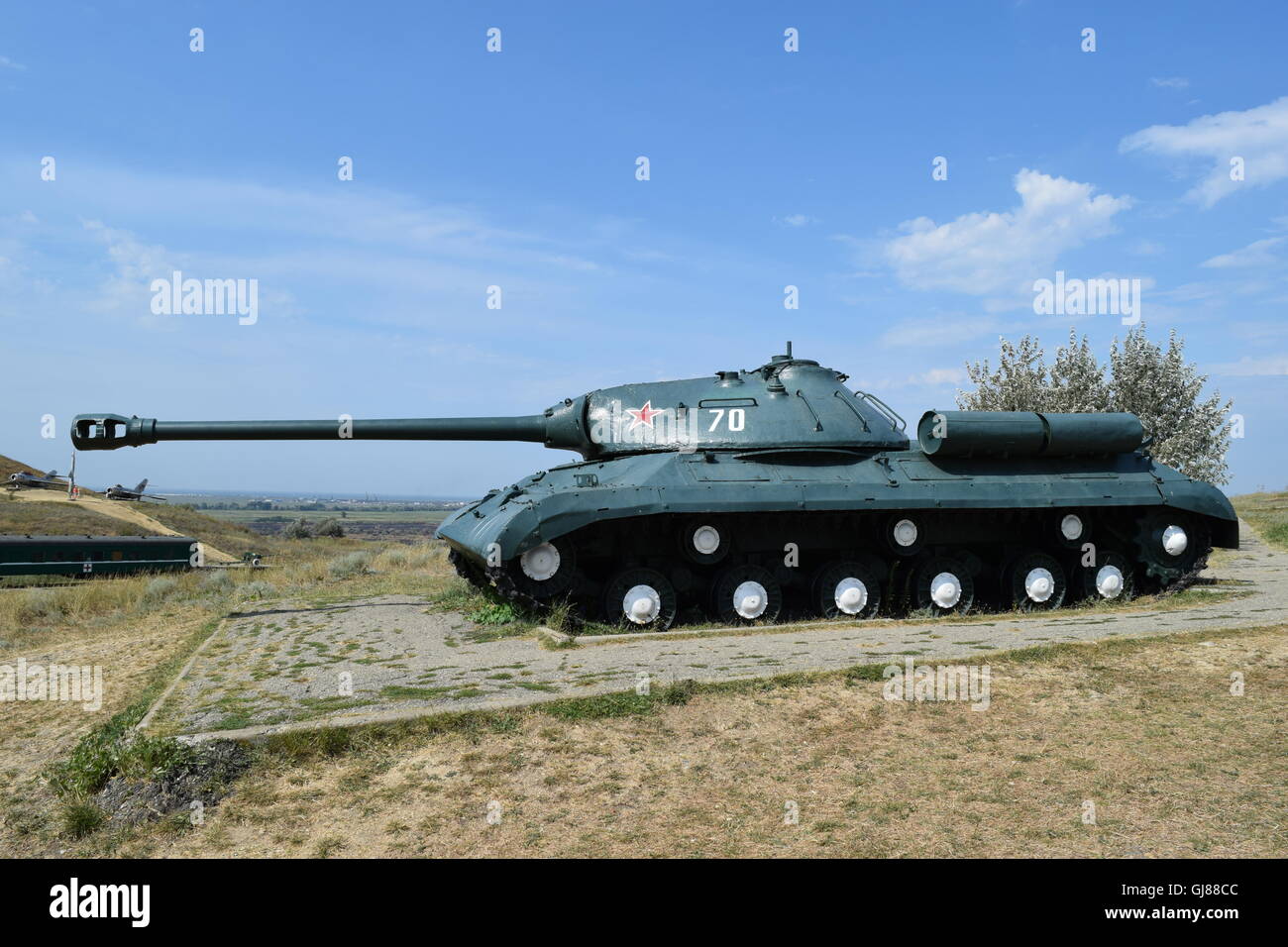Museum copy of the tank. Monument armored technique. Military Hill ...