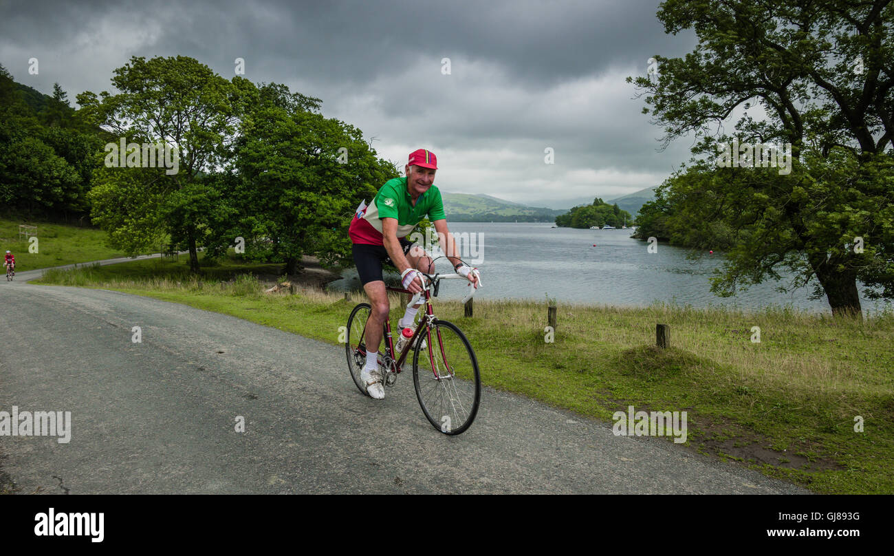Cyclists taking part in the L'Ancienne vintage cycle event in Cumbria ...
