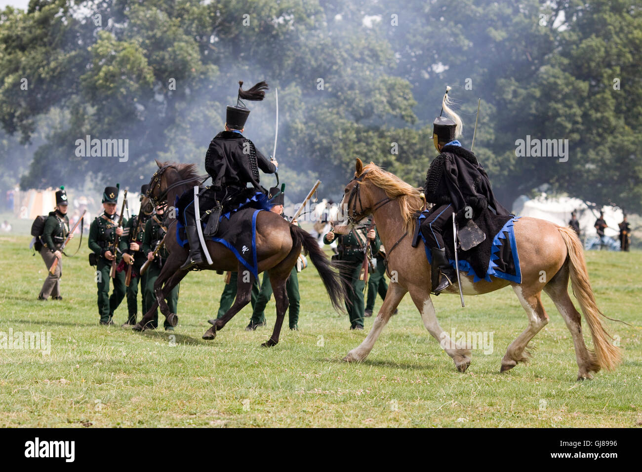 Napoleon's Cavalry at the reenactment for the Battle of Waterloo Stock ...