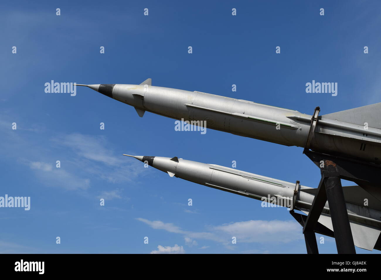 air defense missiles. Museum of weapons and equipment Stock Photo - Alamy