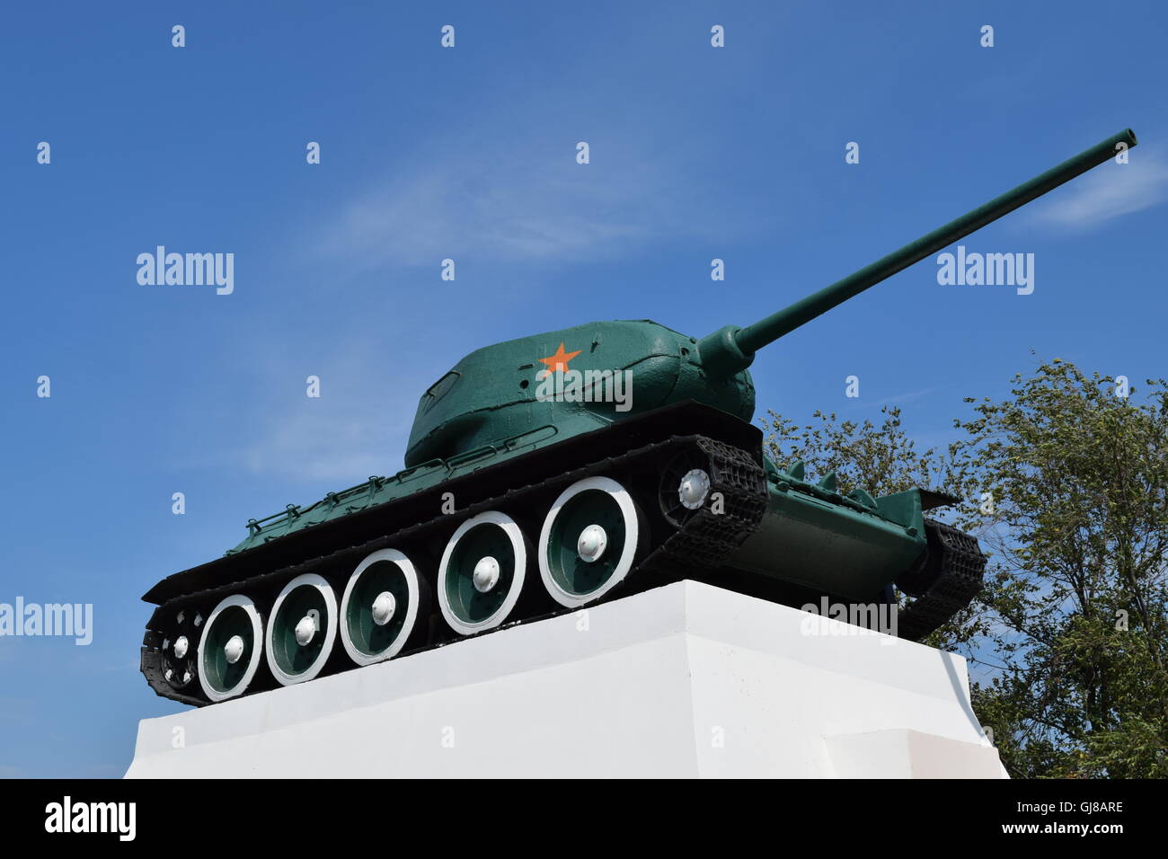 Museum copy of the tank. Monument armored technique. Military Hill ...