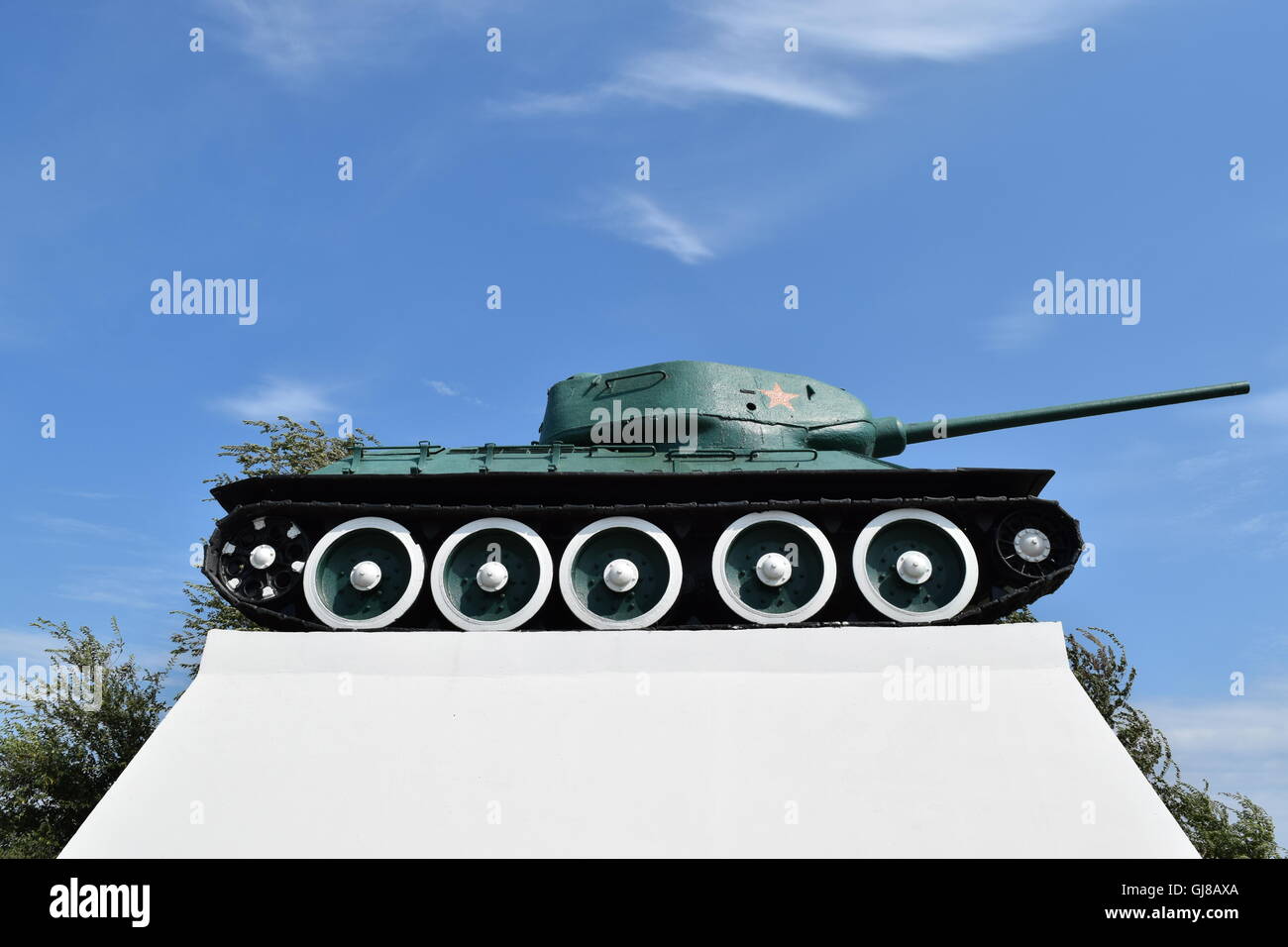 Museum copy of the tank. Monument armored technique. Military Hill ...