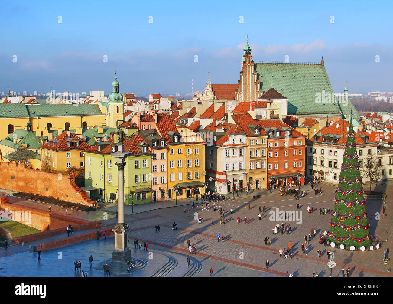 Castle square (plac Zamkowy) in Warsaw old town, Poland Stock Photo - Alamy