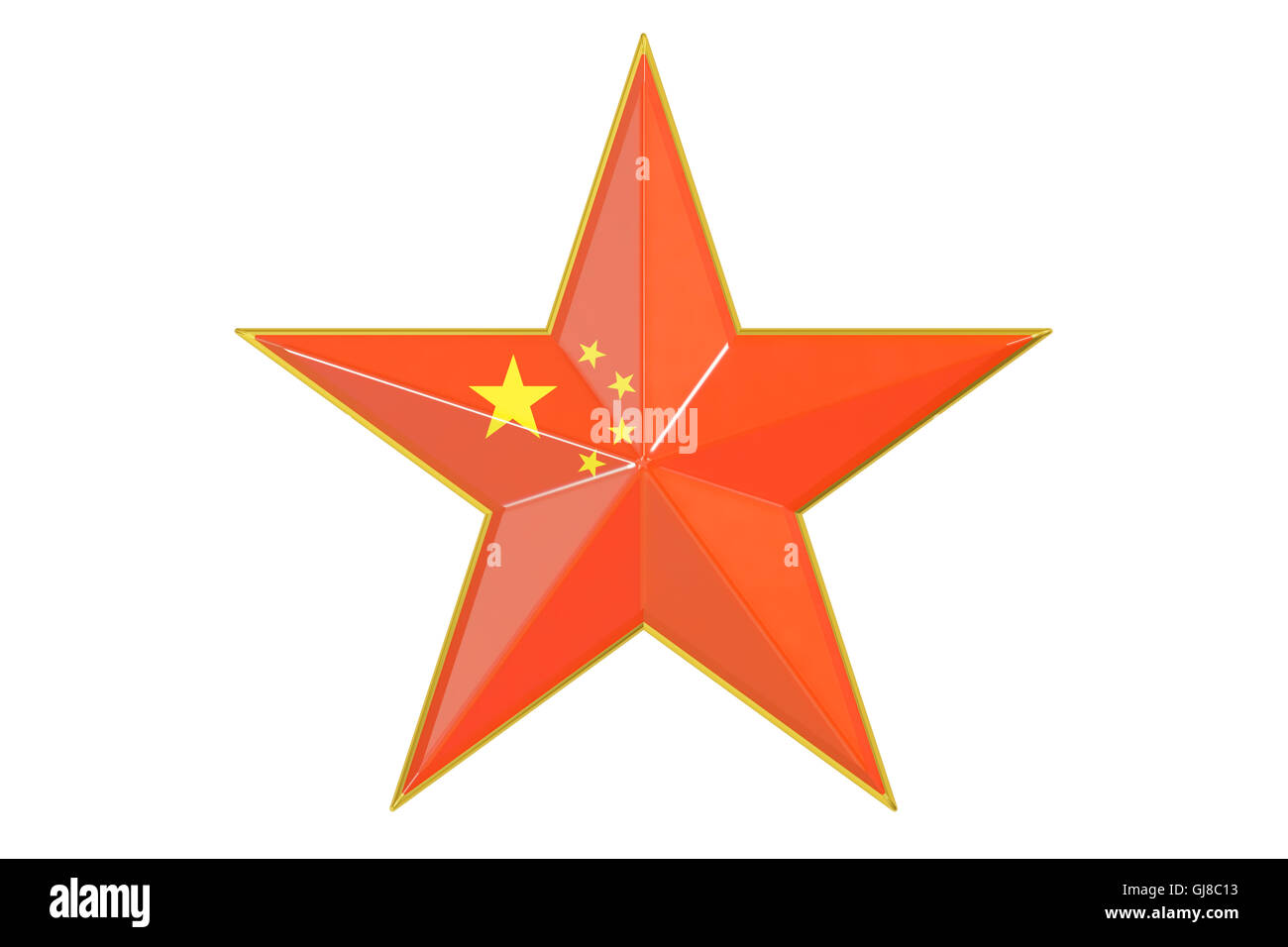 Star with flag of China, 3D rendering isolated on white background ...