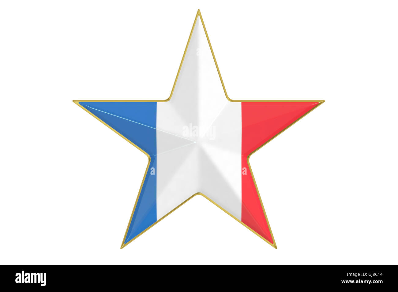 Star with flag of France, 3D rendering isolated on white background ...
