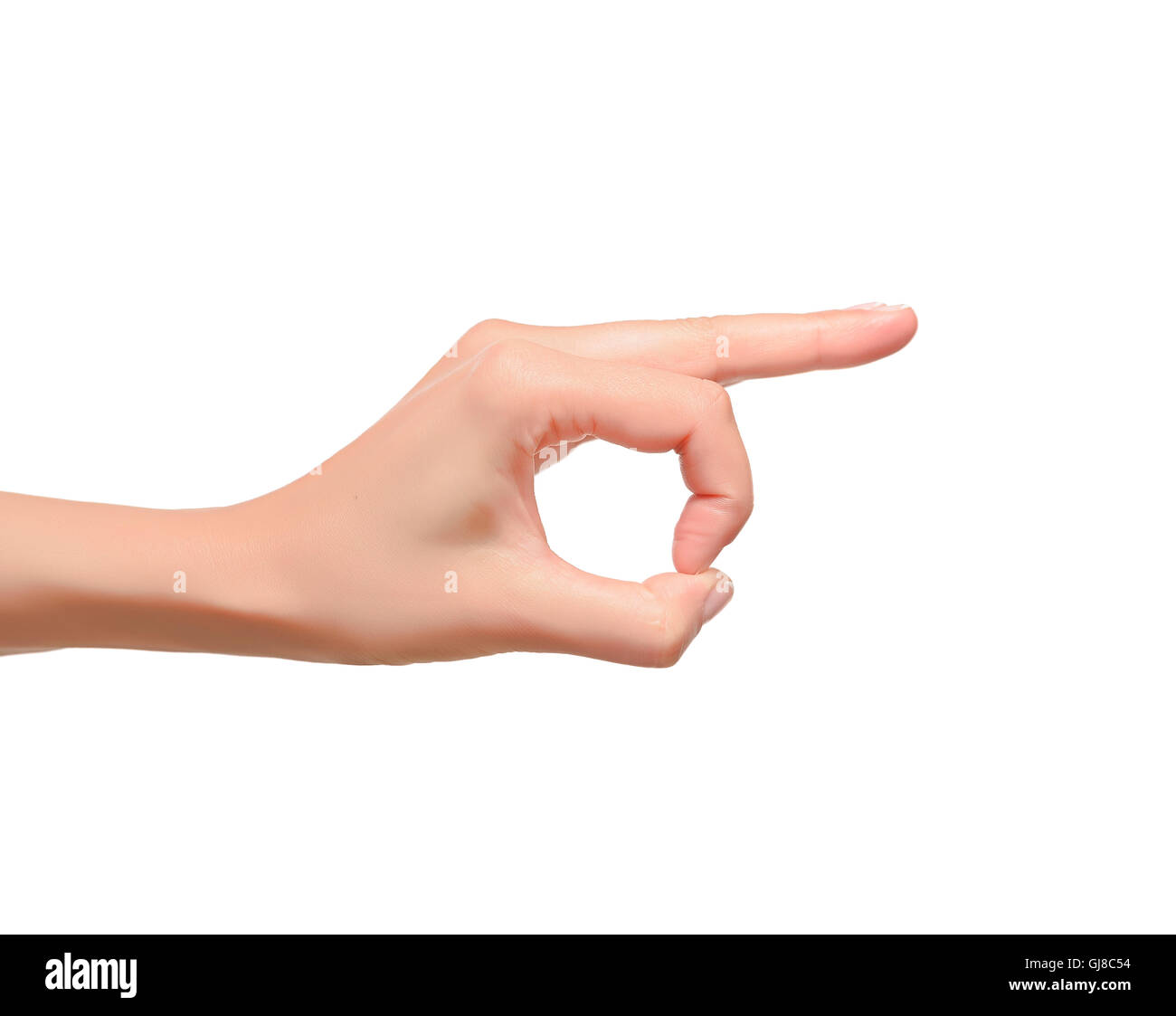 Woman showing ok hand sign Cut Out Stock Images & Pictures - Alamy