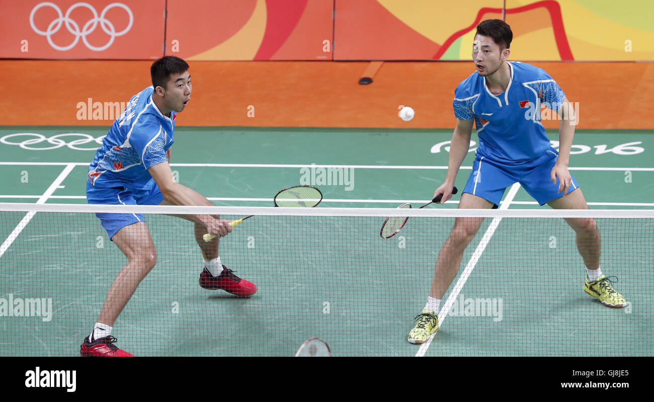 Rio De Janeiro, Brazil. 13th Aug, 2016. China's Chai Biao (R) and Hong ...