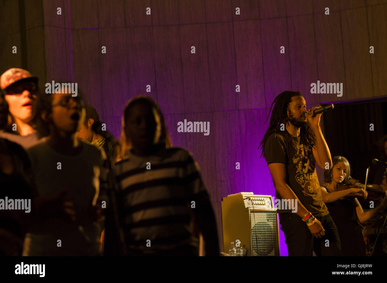 Denver, Colorado, USA. 12th Aug, 2016. Flobots members STEPHEN ''BRER ...