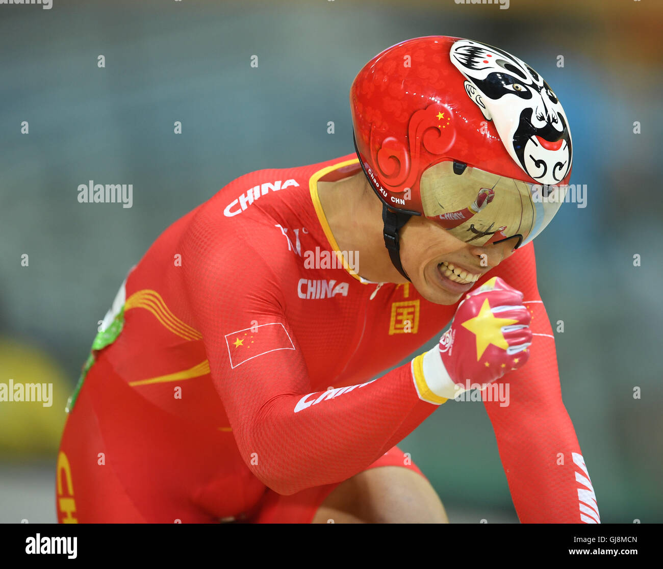 Rio De Janeiro, Brazil. 13th Aug, 2016. China's Xu Chao celebrates ...