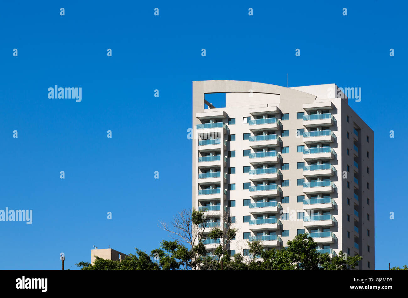 Sao Paulo, Brazil. 13th August, 2016. An office building under blue sky ...