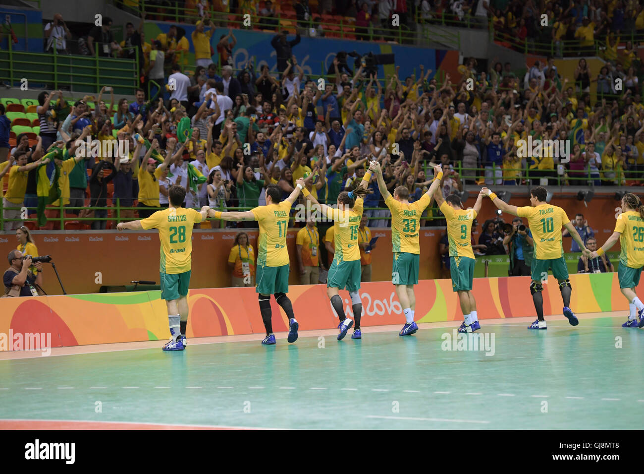 Rio de Janeiro, Brazil. 13th Aug, 2016. OLYMPICS 2016 HANDBALL - Brazil ...