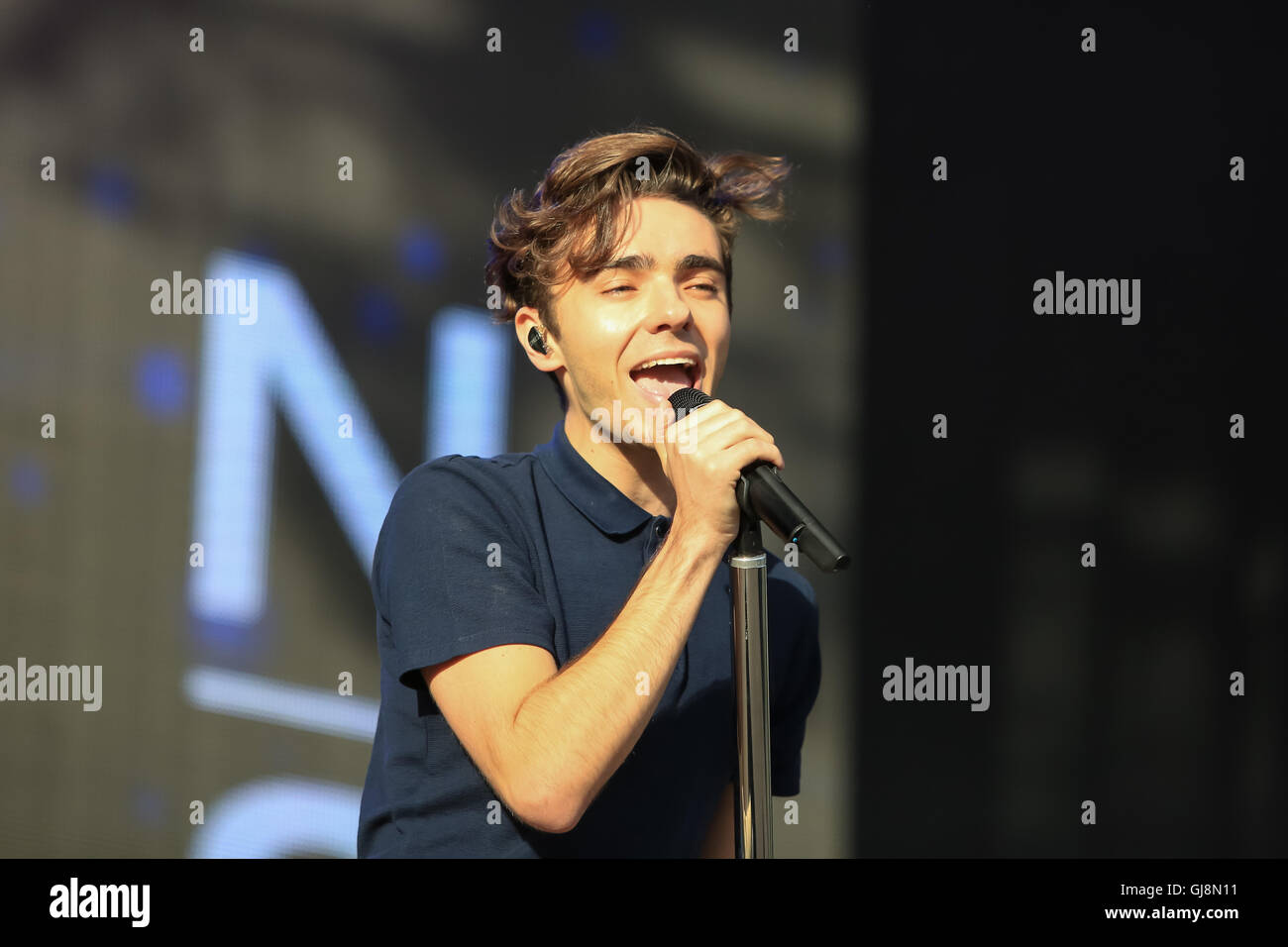Betley, Cheshire, UK. 13th Aug, 2016. Nathan Sykes performs live at ...