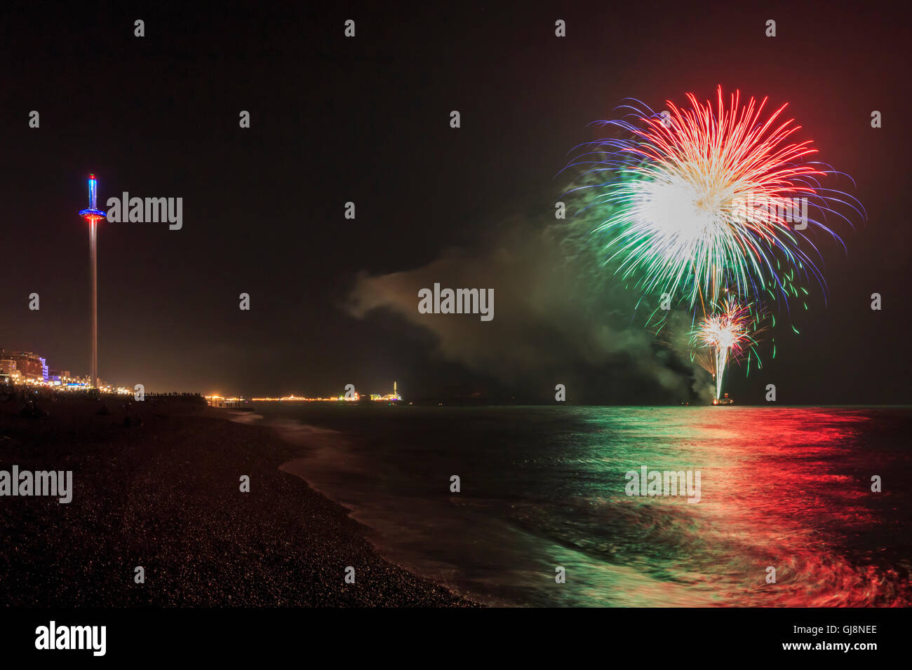 Brighton, East Sussex, UK. 13th Aug, 2016. The fireworks display and ...