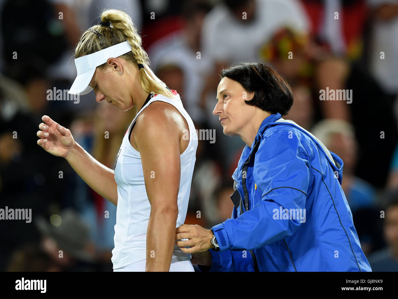 Rio De Janeiro, Brazil. 13th Aug, 2016. Germany's Angelique Kerber (L ...