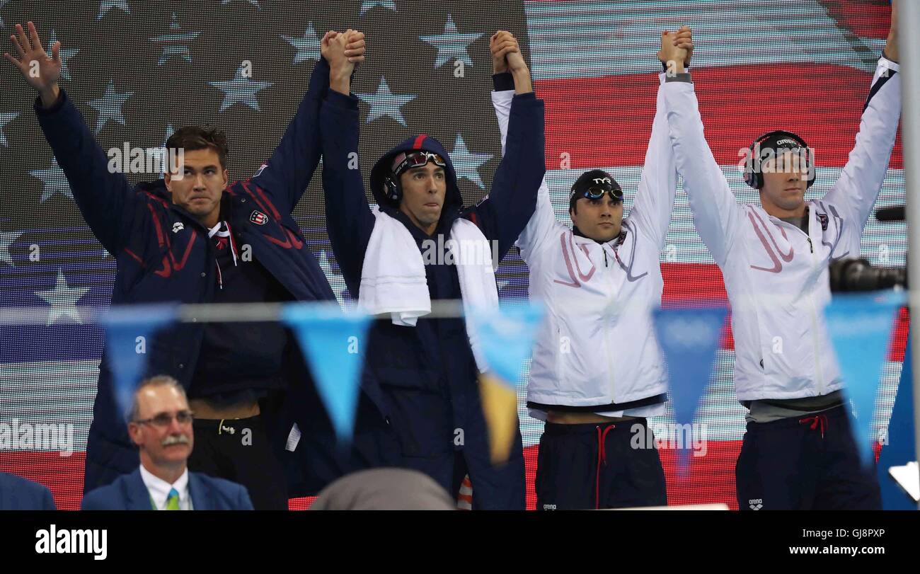 Rio De Janeiro, Brazil. 13th Aug, 2016. Nathan Adrian, Michael Phelps ...