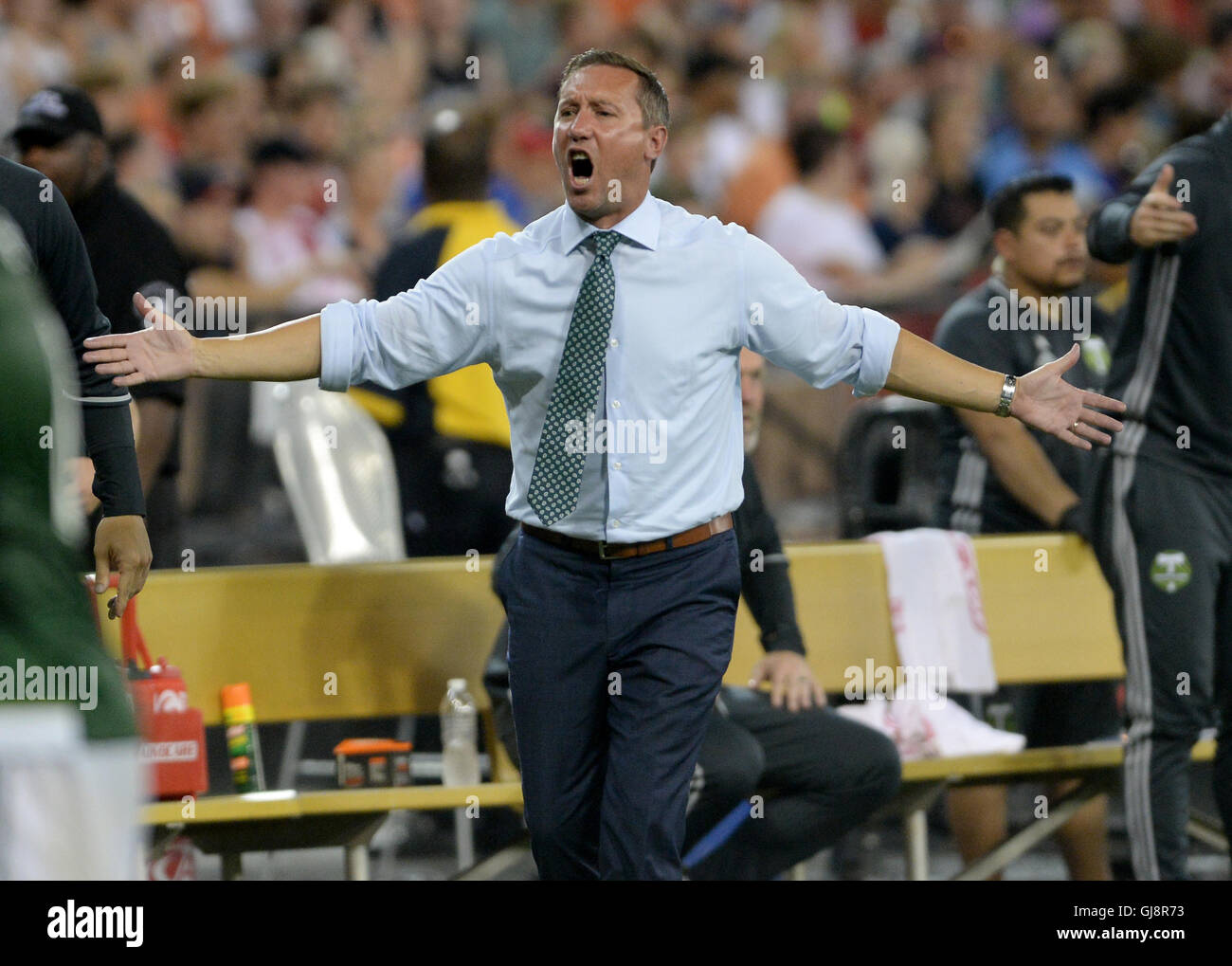 Washington, DC, USA. 13th Aug, 2016. 20160813 - Portland Timbers coach ...