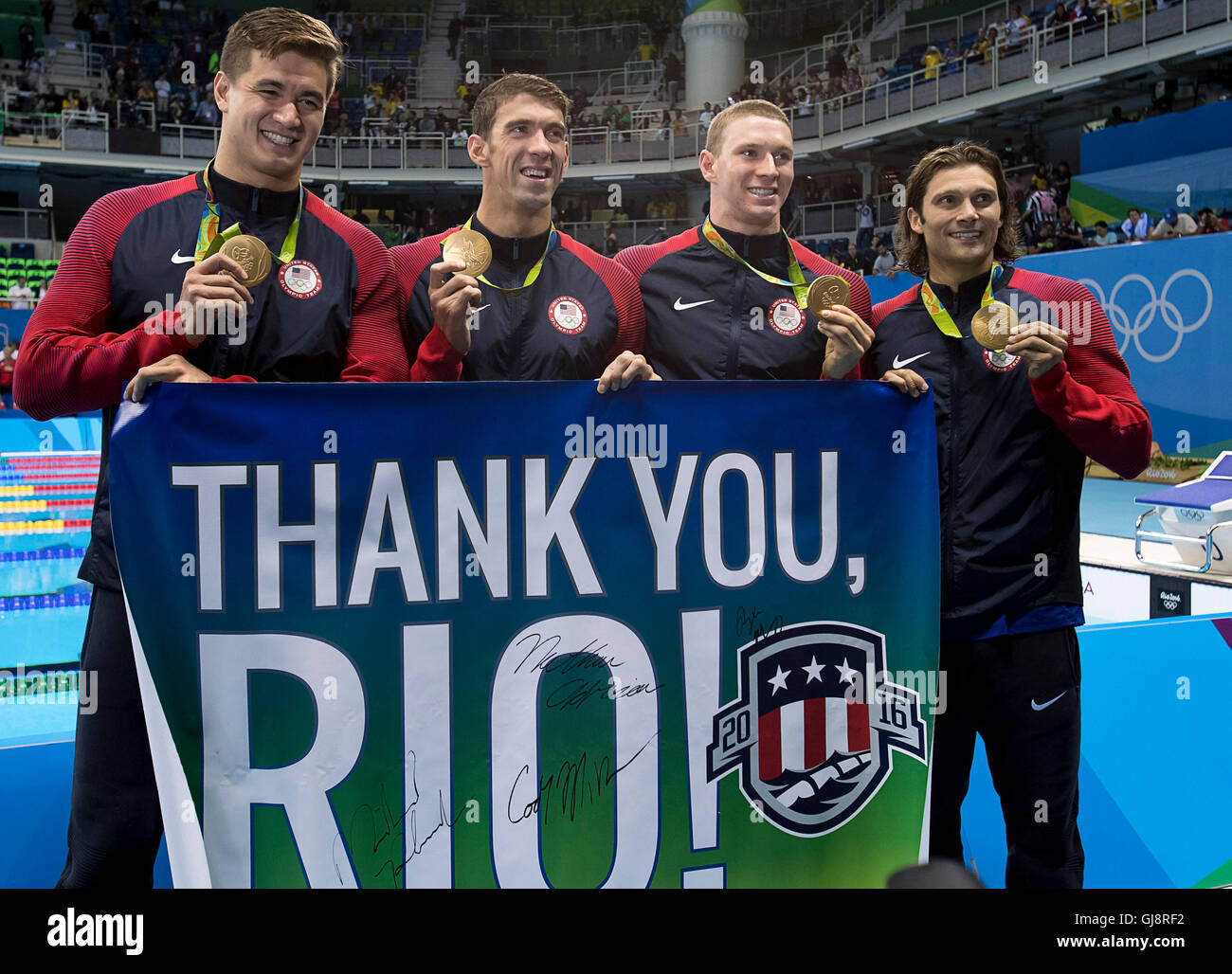 Michael phelps rio olympics medals hi-res stock photography and images ...