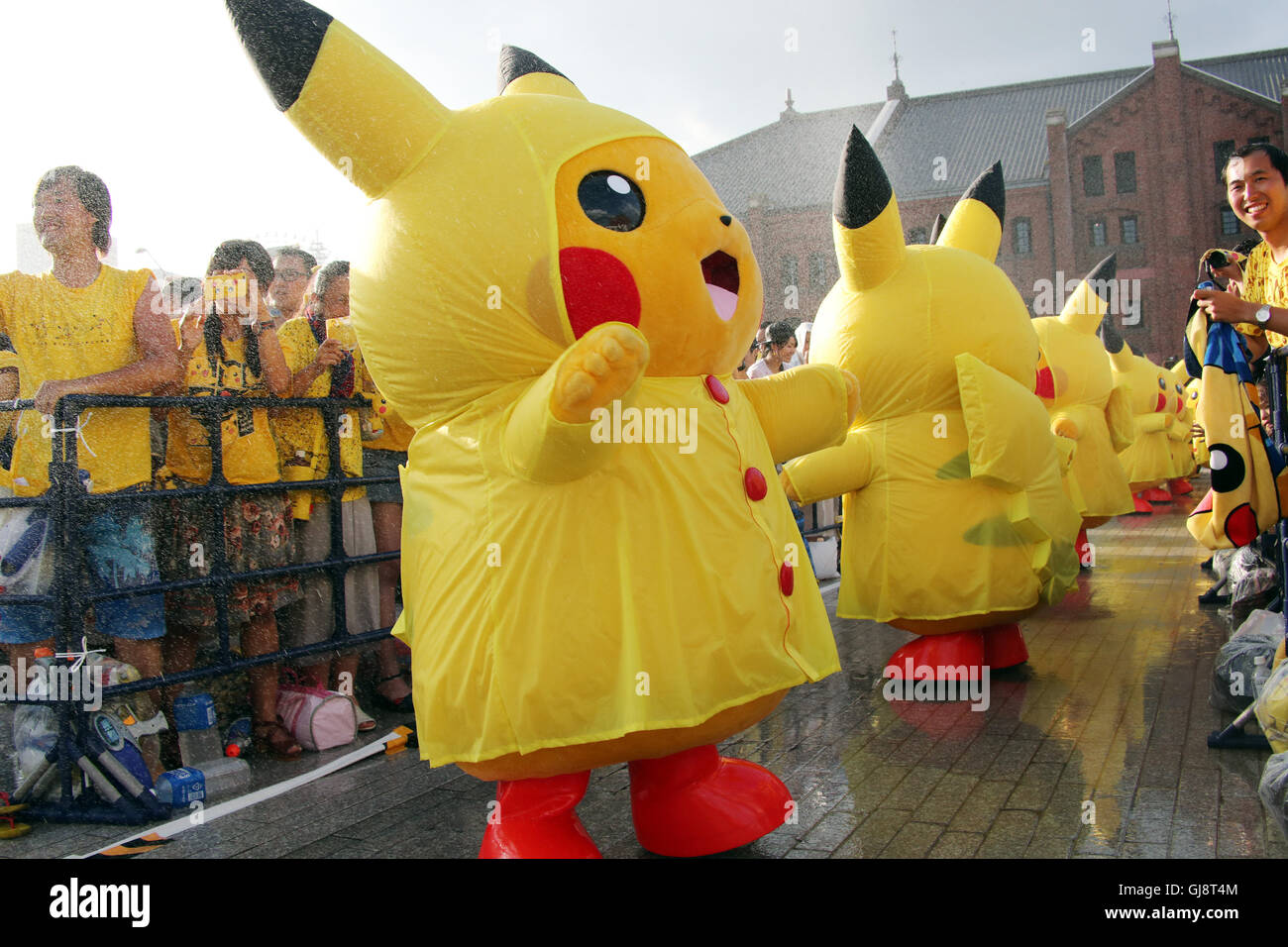 Yokohama, Japan. 12th Aug, 2016. Pikachu characters, Nintendo's ...