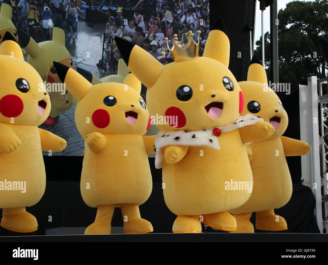 Yokohama, Japan. 12th Aug, 2016. Pikachu characters, Nintendo's ...