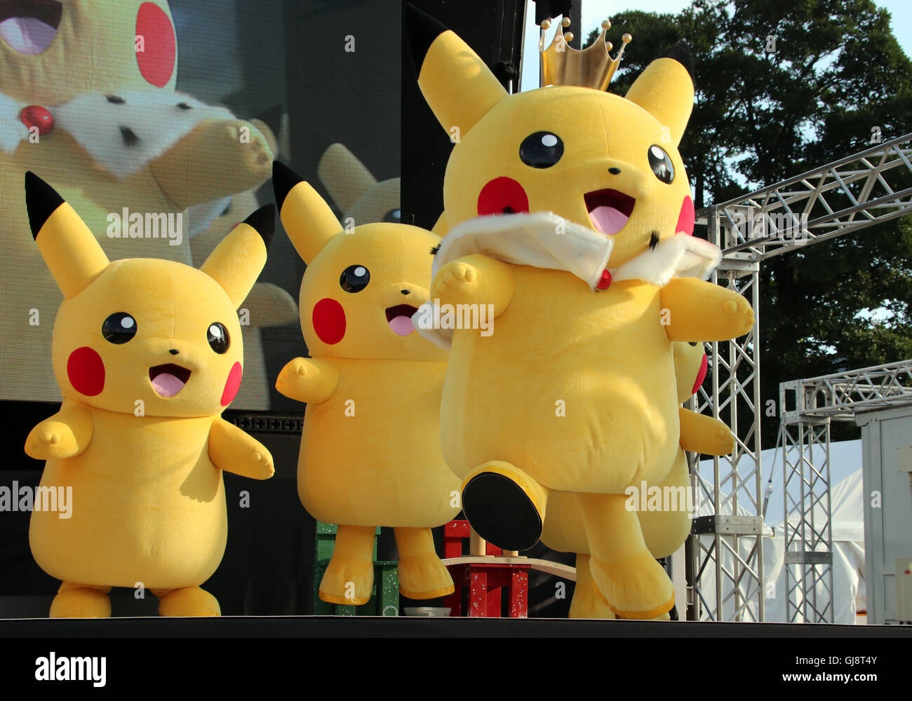 Yokohama, Japan. 12th Aug, 2016. Pikachu characters, Nintendo's ...