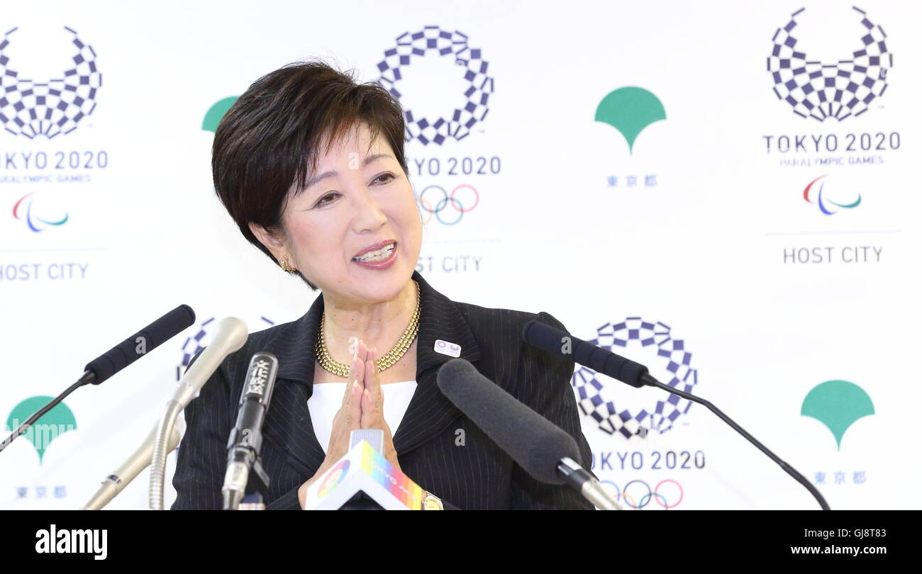 New Tokyo Governor Yuriko Koike attends a regular press conference at ...