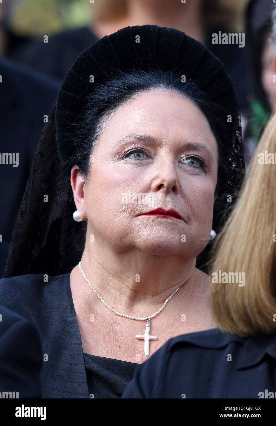 Bucharest, Romania. 13th Aug, 2016. Grand Duchess Maria of Russia takes ...