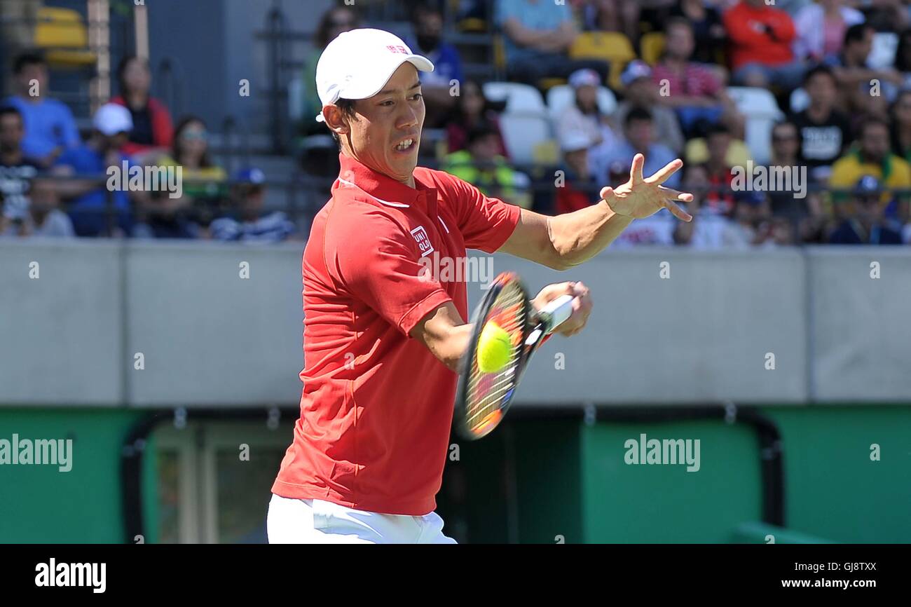 Kei Nishikori (JPN). Tennis. Mens singles semi final. Olympic tennis ...
