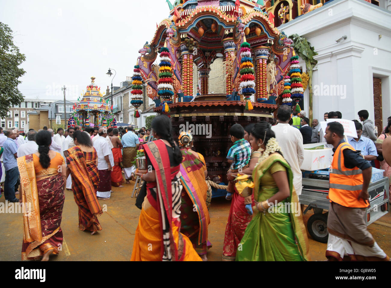 London, UK. 14th August, 2016. Kavadi Attam annual Tamil chariot ...
