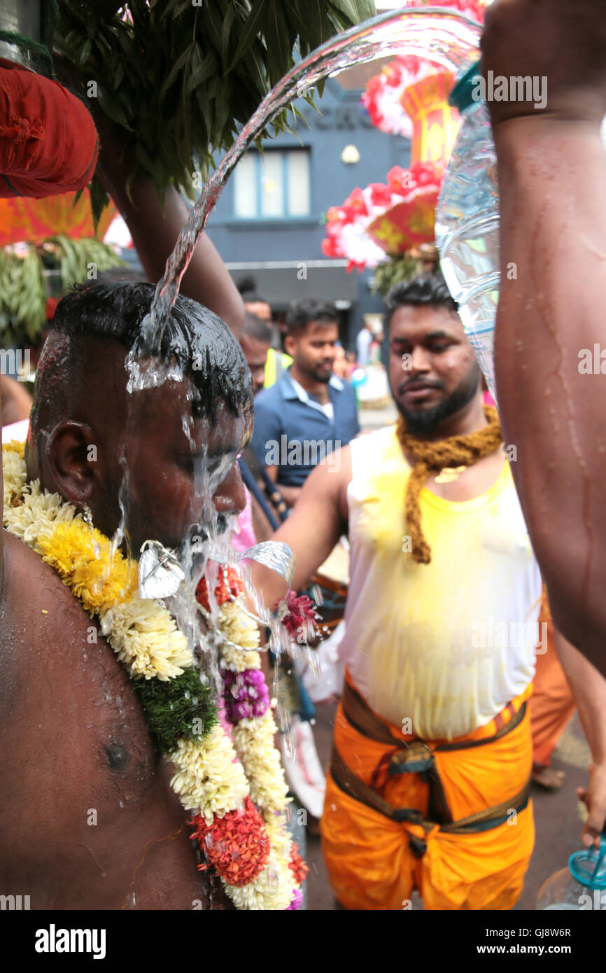 London, UK. 14th August, 2016. Kavadi Attam annual Tamil chariot ...