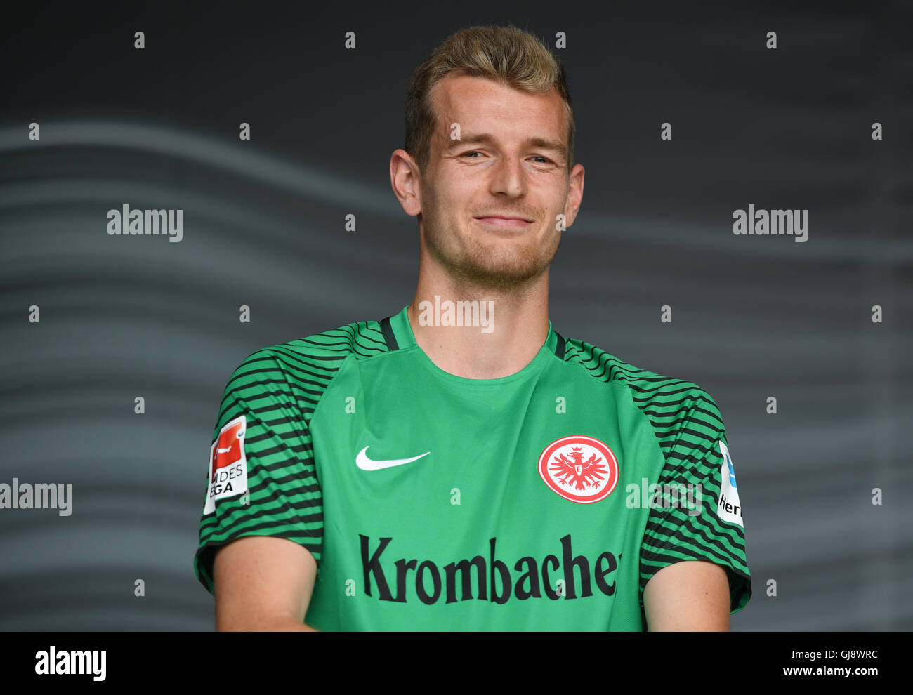 Frankfurt, Germany. 14th Aug, 2016. Frankfurt's goalkeeper Lukas ...