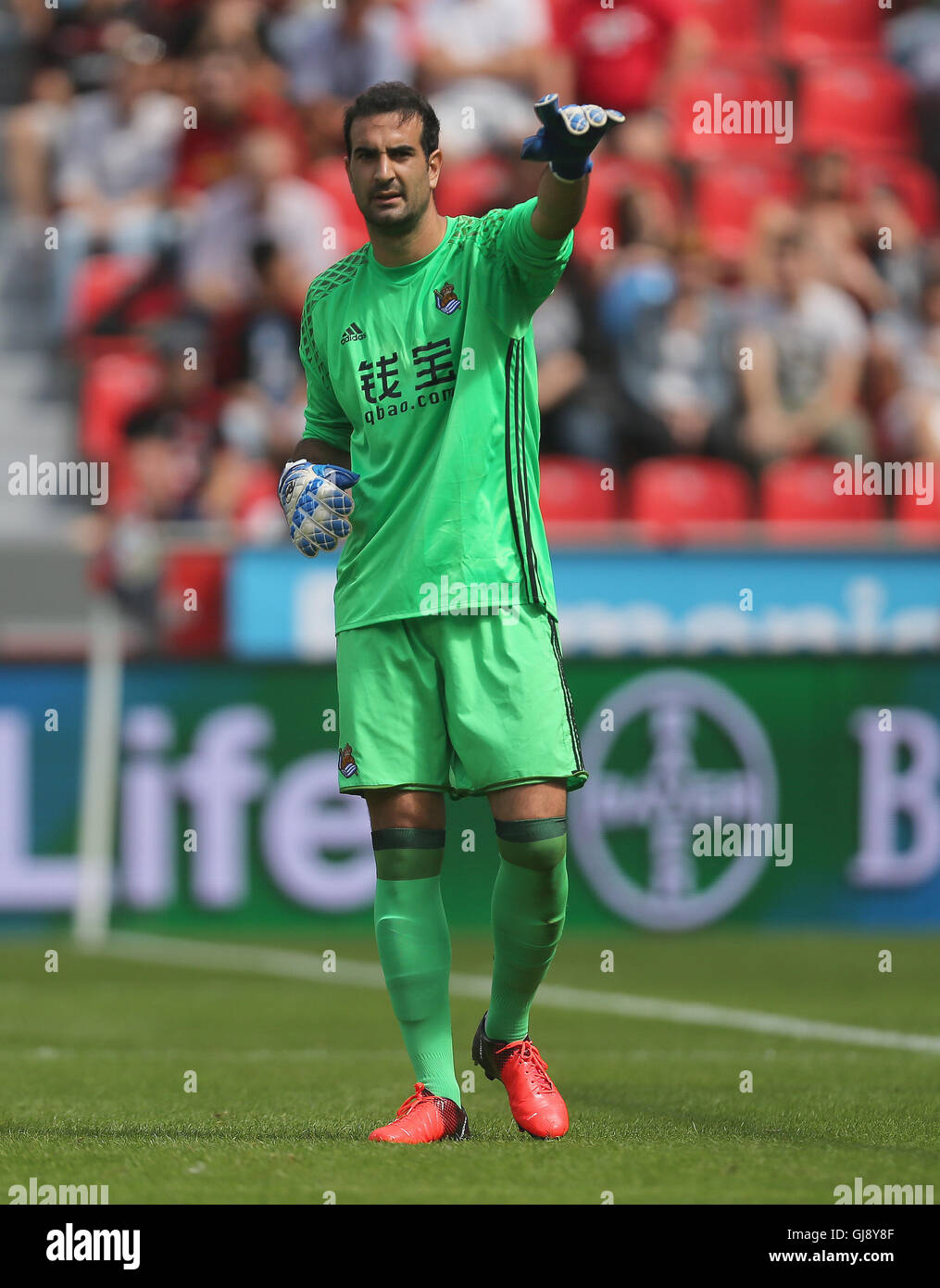 Leverkusen, Germany. 13th Aug, 2016. Real's goalkeeper Tono Ramirez in ...