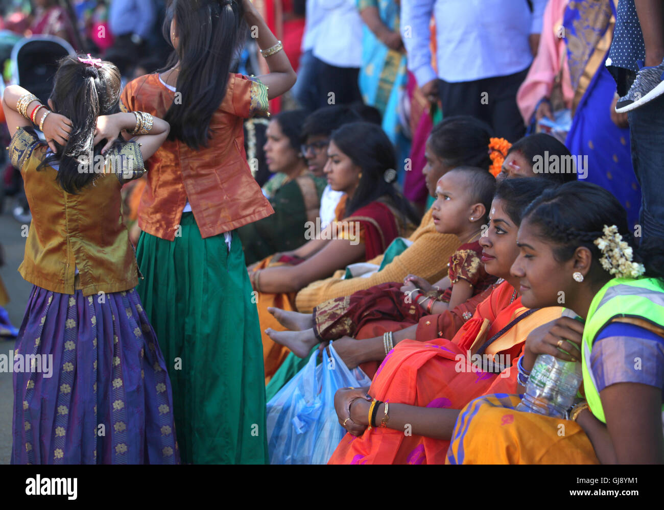 London, UK. 14th August, 2016. after the Kavadi Attam chariot festival ...
