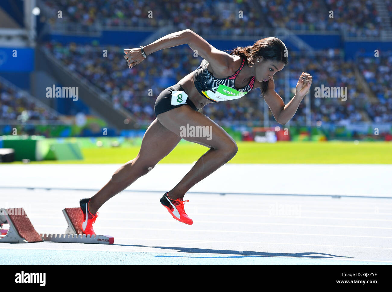 RIO DE JANEIRO, BRAZIL - AUGUST 13: Carline Muir of Canada at the start ...