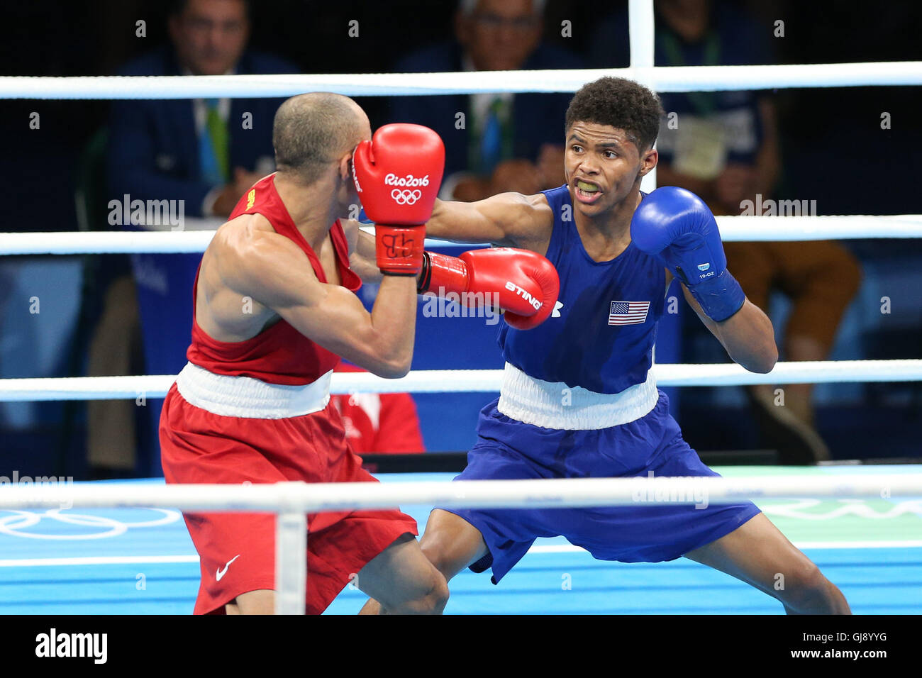 Rio de Janeiro, Brazil. 14th Aug, 2016. American boxer SHAKUR STEVENSON ...