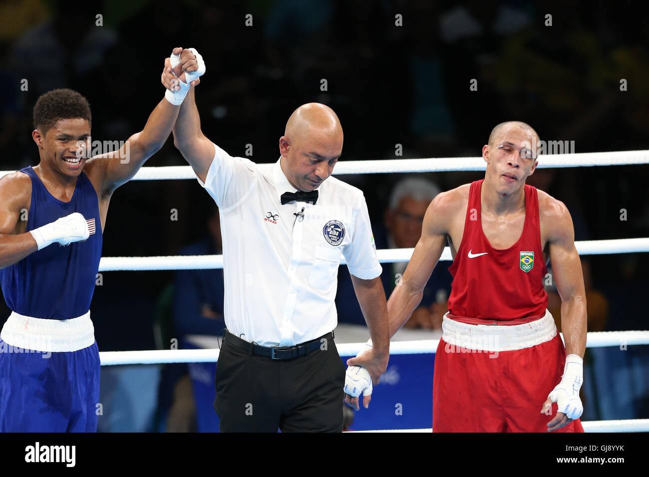 Rio de Janeiro, Brazil. 14th Aug, 2016. American boxer SHAKUR STEVENSON ...
