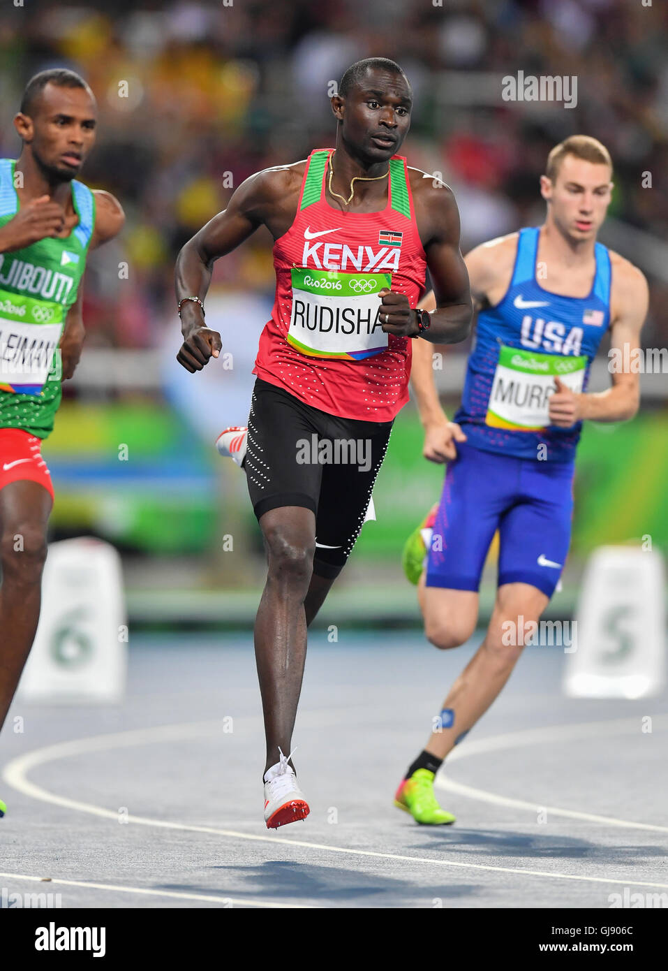 RIO DE JANEIRO, BRAZIL - AUGUST 13: David Rudisha of Kenya in the semi ...