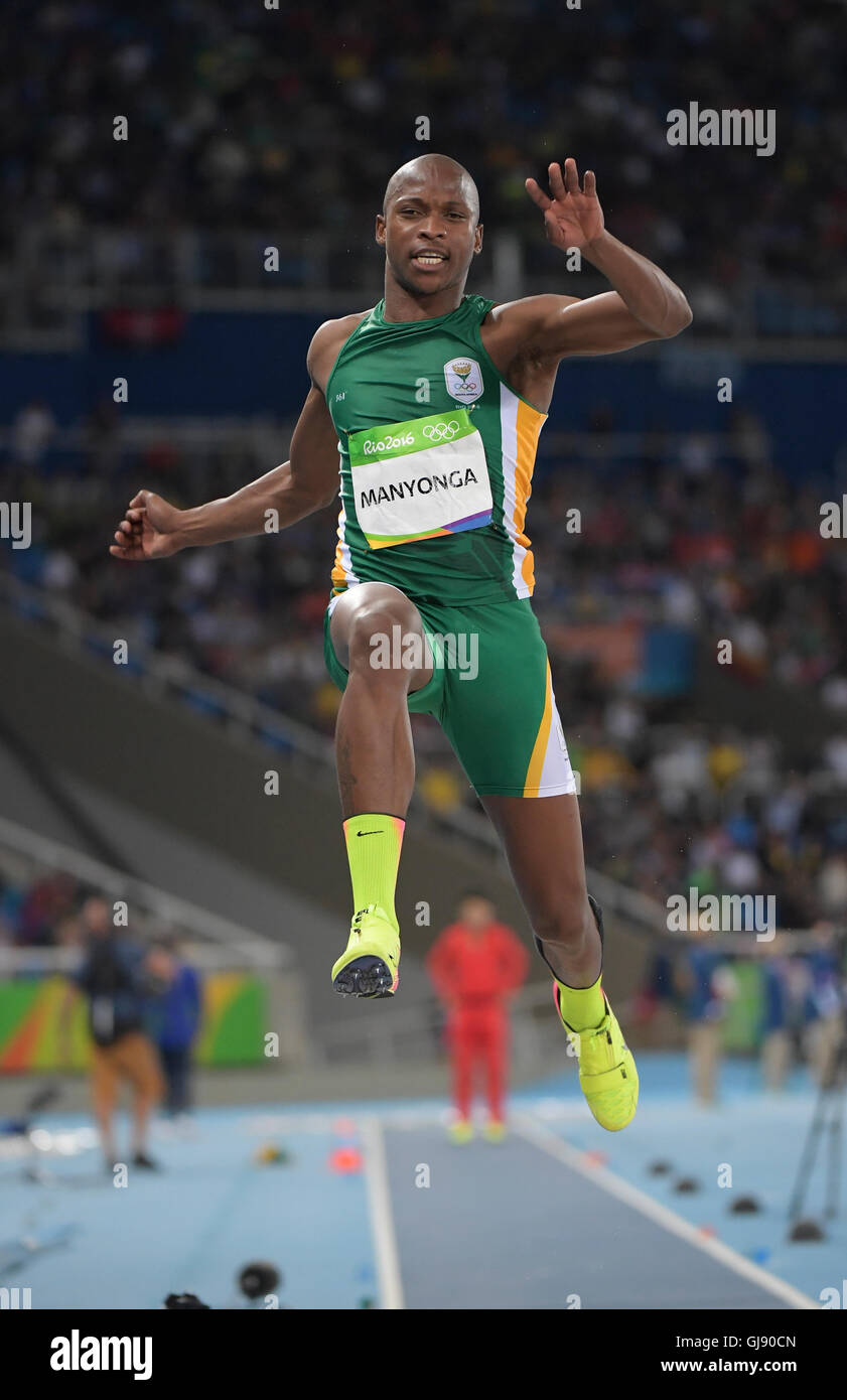 RIO DE JANEIRO, BRAZIL - AUGUST 13: Luvo Manyonga of South Africa in ...