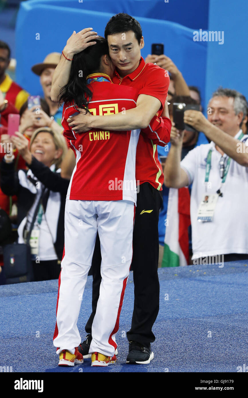 Rio De Janeiro, Olympic diver Qin Kai of China after the awarding ...