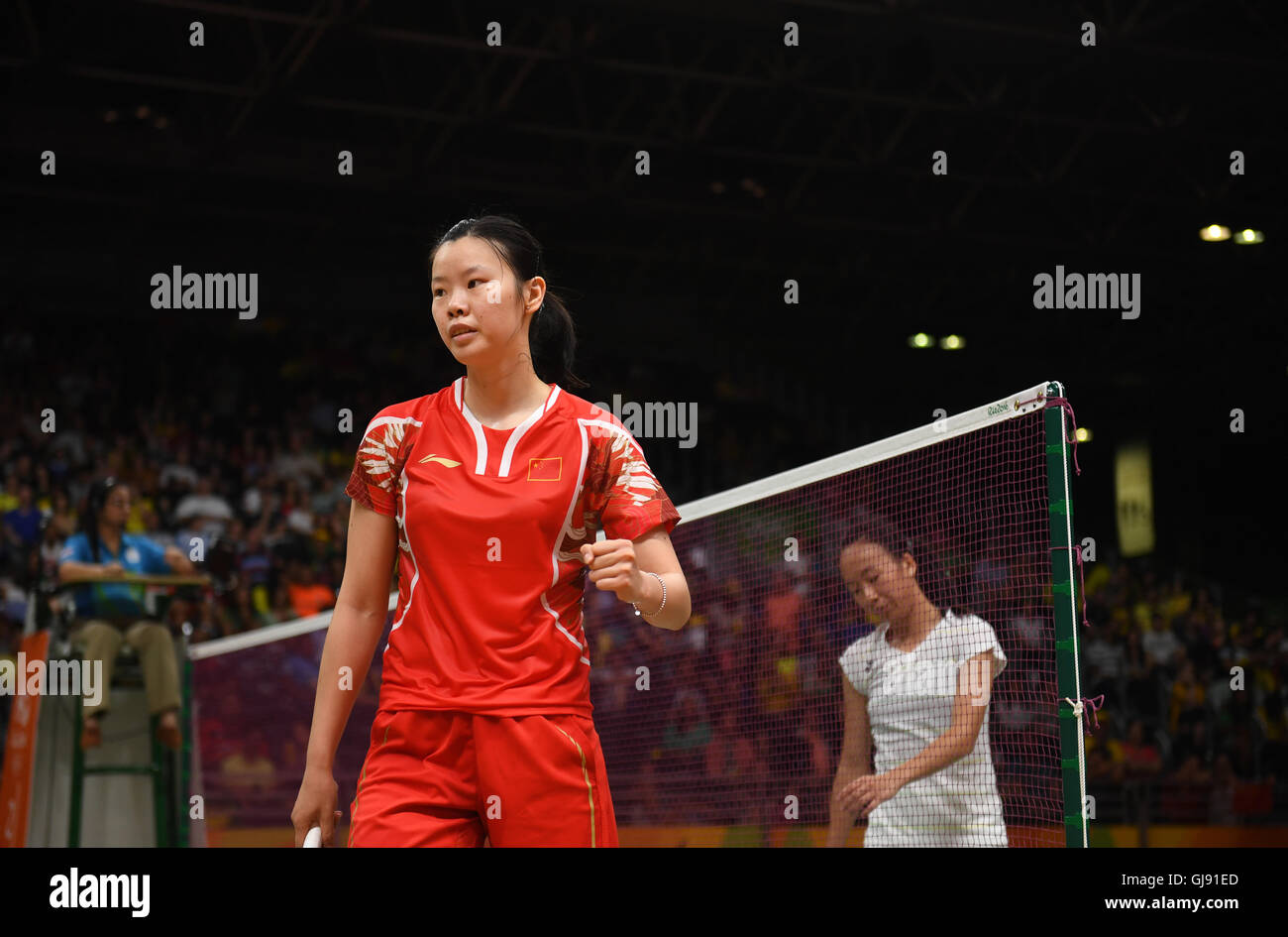 Rio De Janeiro, Brazil. 14th Aug, 2016. China's Li Xuerui celebrates ...